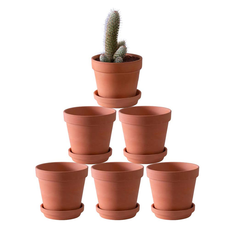 4 Inch Terra Cotta Pots with Saucer GT14037-1A - Hantechn